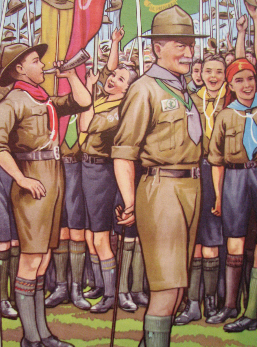 1930's British Baden Powell Boy Scout Jamboree Children's Poster ...