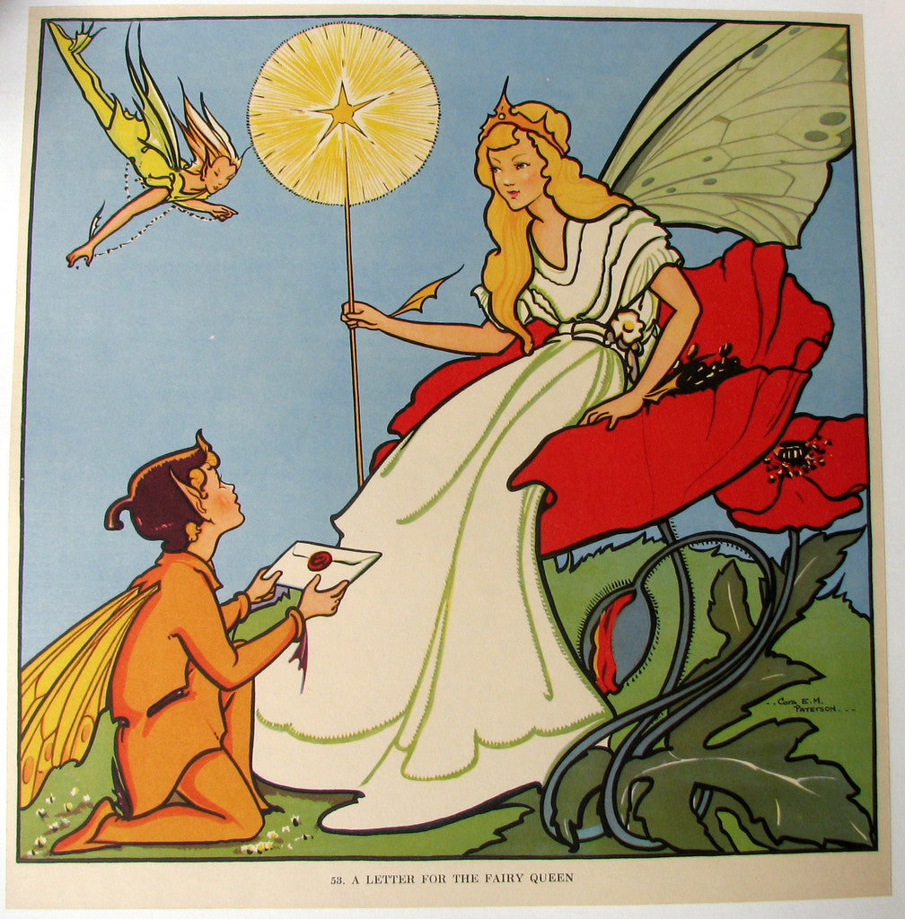 1930's British Fairy Queen Children's Vintage Poster by Cora Paterson ...