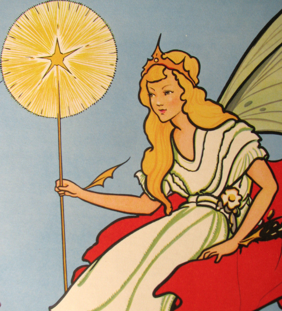 1930's British Fairy Queen Children's Vintage Poster by Cora Paterson ...