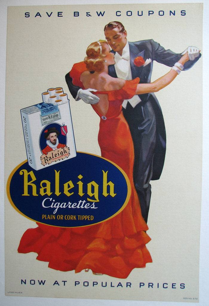 1930's Raleigh Cigarette Ballroom Dancing Vintage Poster – Vintage ...