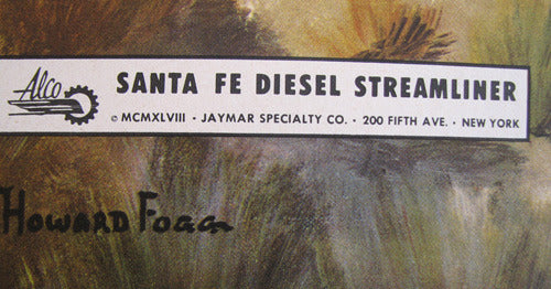 1948 Santa Fe Diesel Streamliner Vintage Railroad Train Poster ...