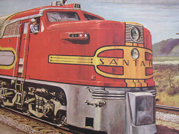 1948 Santa Fe Diesel Streamliner Vintage Railroad Train Poster ...